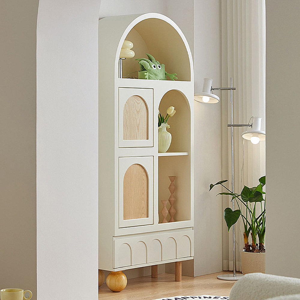 Red Barrel Studio® Modern Creamy Style Storage Bookcase | Wayfair