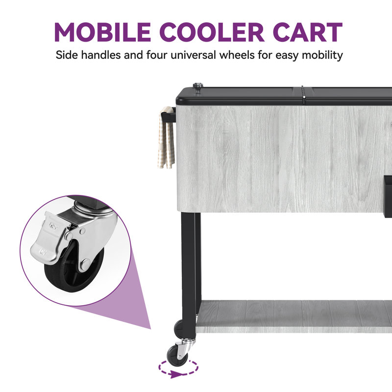 Balconera 80-Quart Rolling Cooler Cart With Wheels | Wayfair