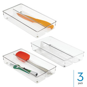 iDesign Divided Drawer Organizer Bin - Storage for Kitchen, Bathroom ...