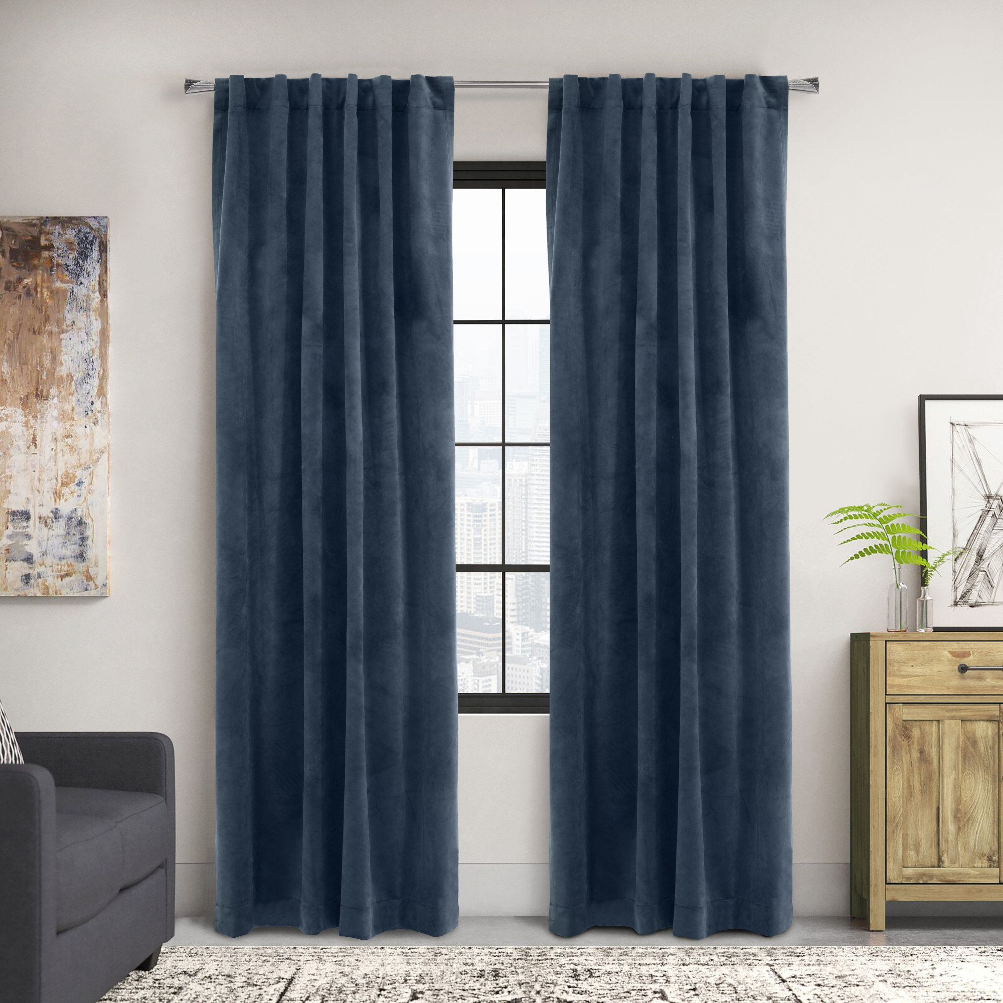 Latitude Run® Gauvin Room Darkening Dual Header Curtain Panel in ...