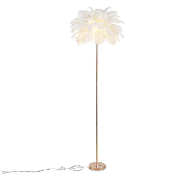 Willa Arlo Interiors Lismore 63'' Brass LED Novelty Floor Lamp with ...