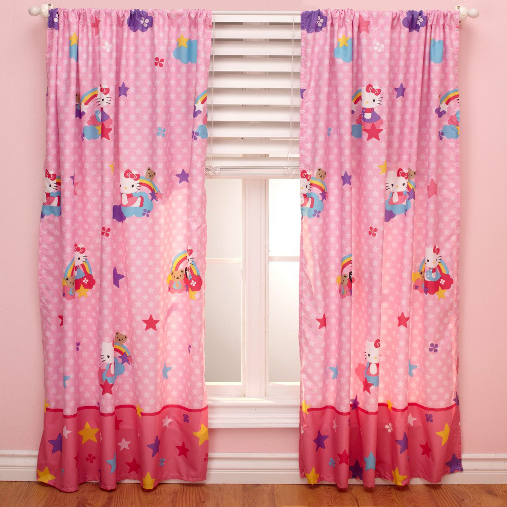 Carter's® Sanrio Hello Kitty Stars and Rainbows Window Semi-Sheer Rod ...