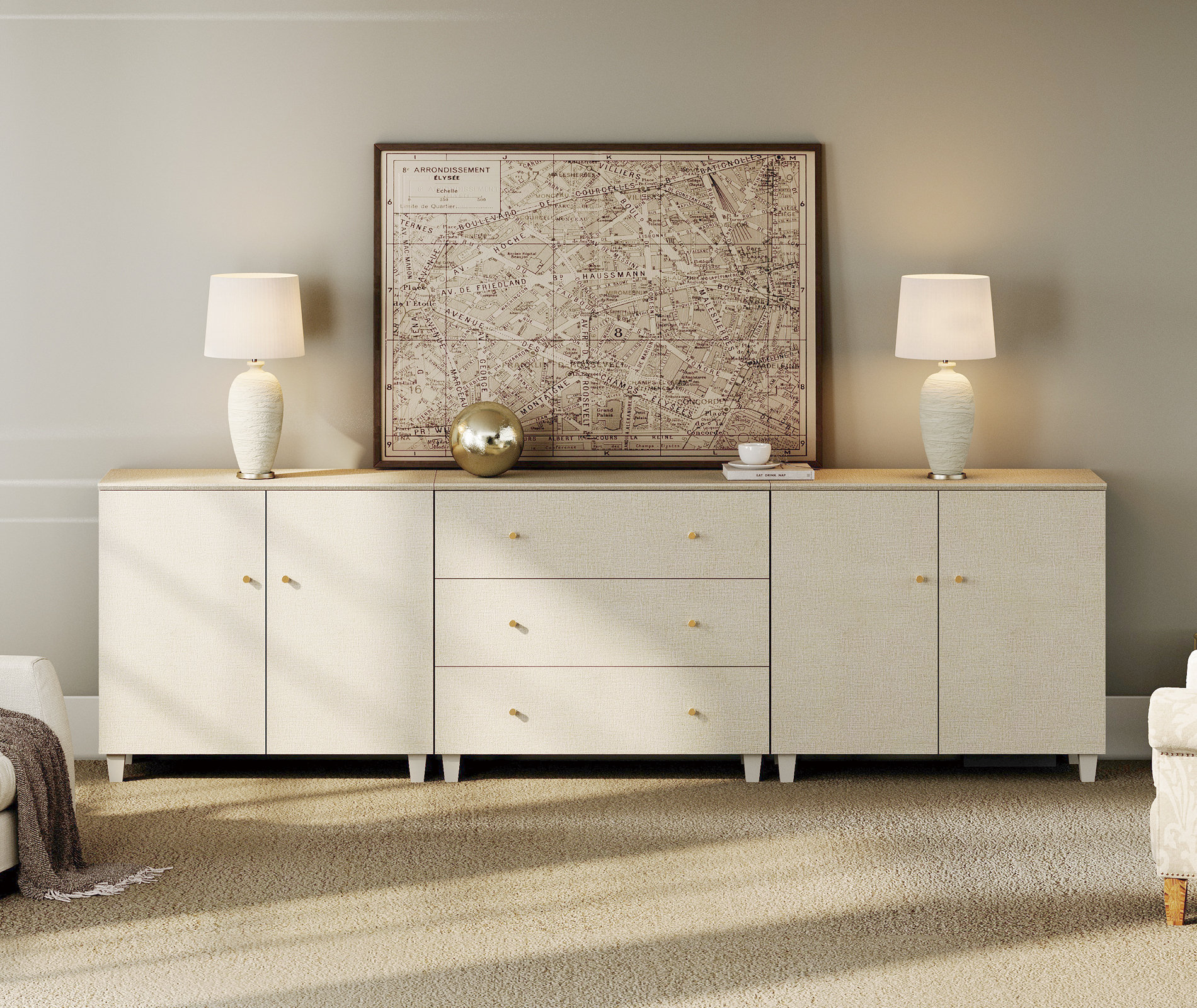 Latitude Run® Modern 3-In-1 TV Stand For 100+ Inch Tvs, 4-Door & 3 ...