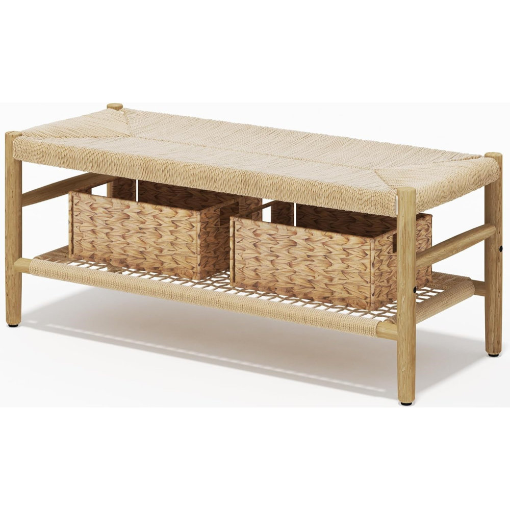 Latitude Run® Entryway Bench with Grid Storage | Wayfair