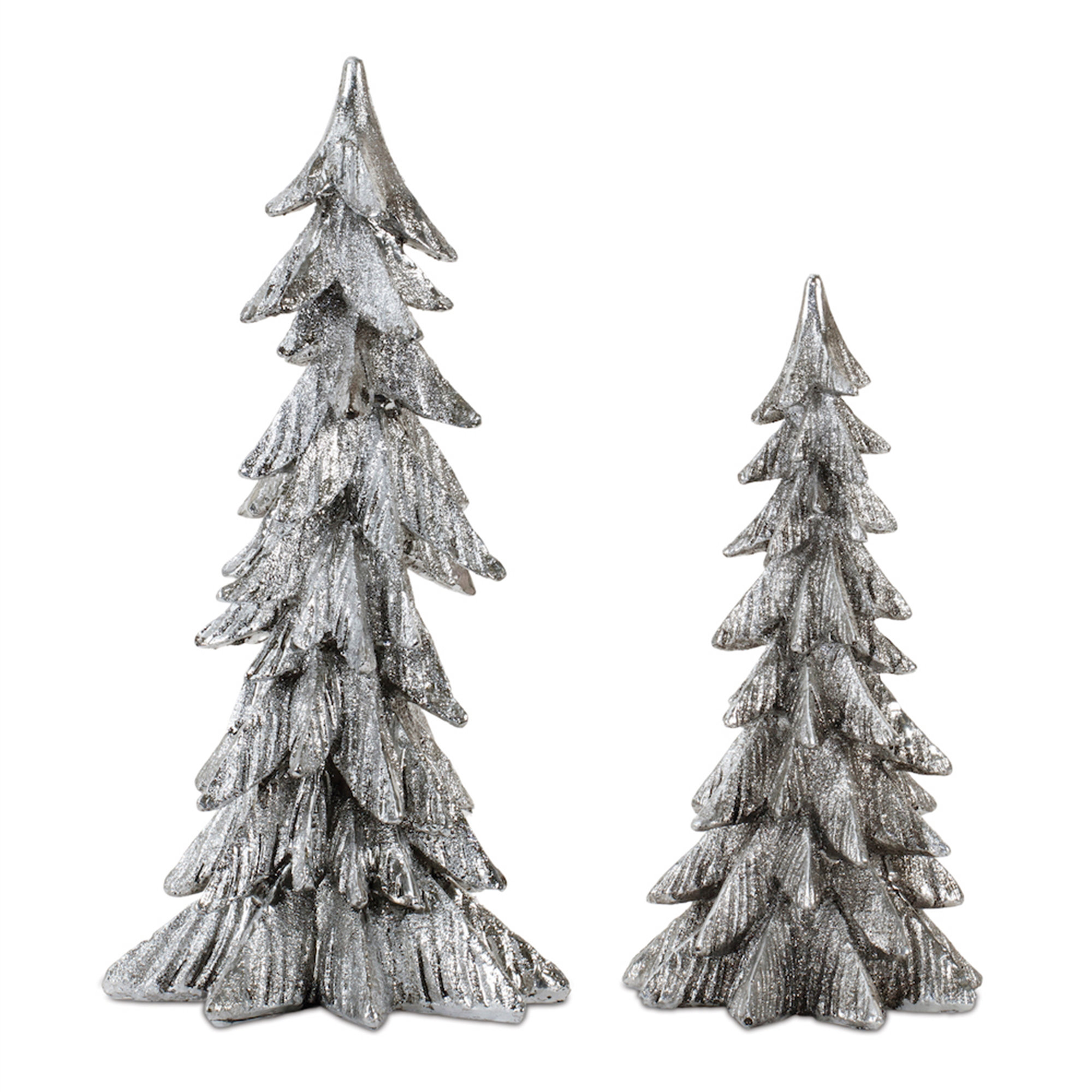 The Holiday Aisle® Glittered Silver Pine Tree (Set of 2) | Wayfair