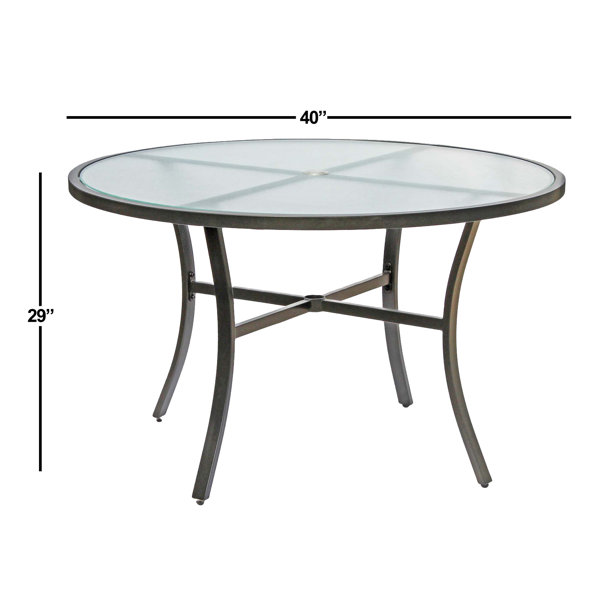 Red Barrel Studio® Aniki Dark Taupe Glass Outdoor Chat Table & Reviews ...