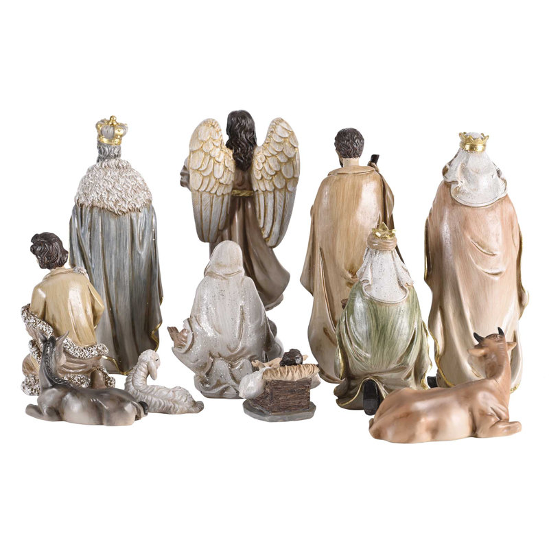 The Holiday Aisle® Nativity Holy Family Gloria Angel Animal | Wayfair