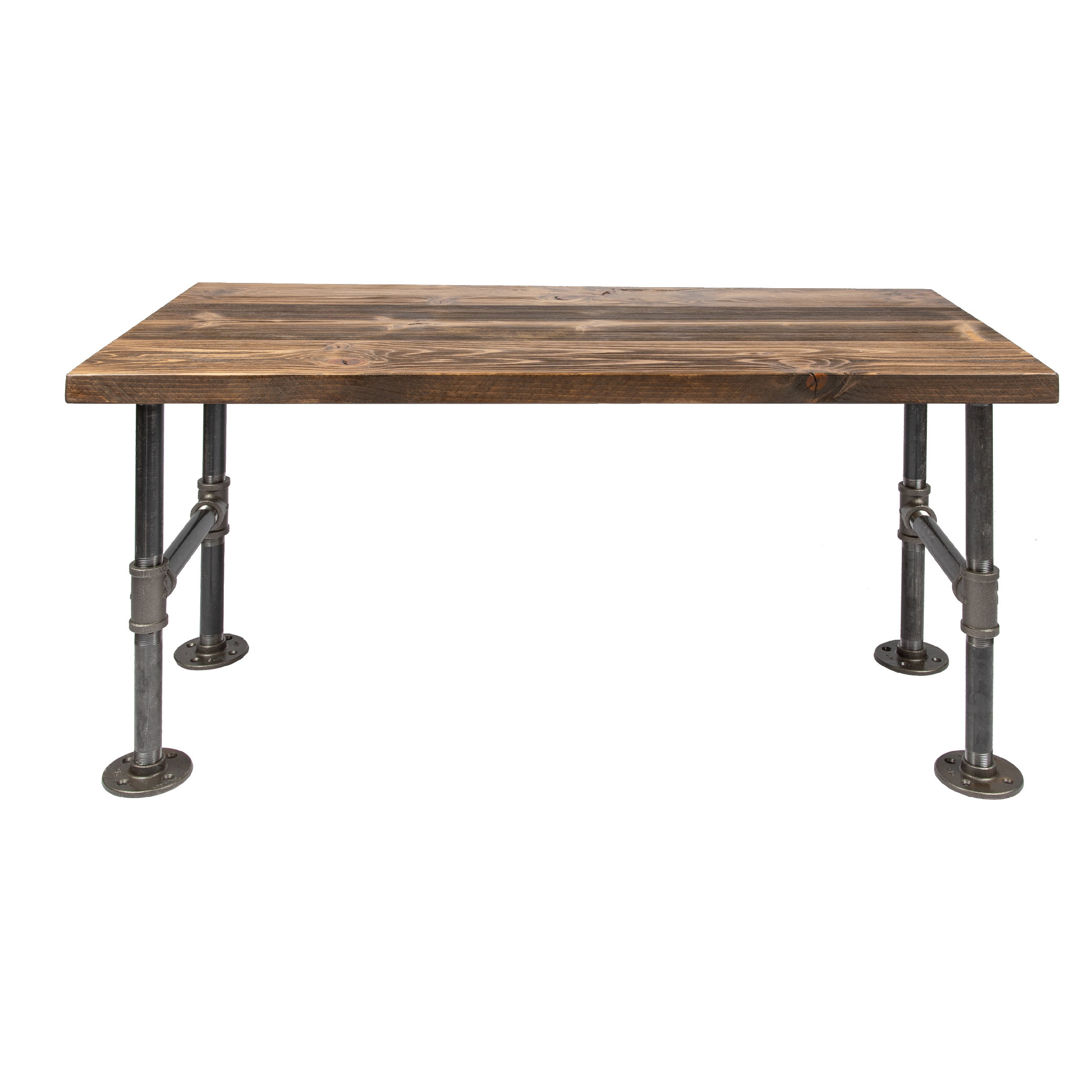 Pipe Decor Wood Coffee Table With Industrial Steel Pipe Leg 18 In. X 36 ...