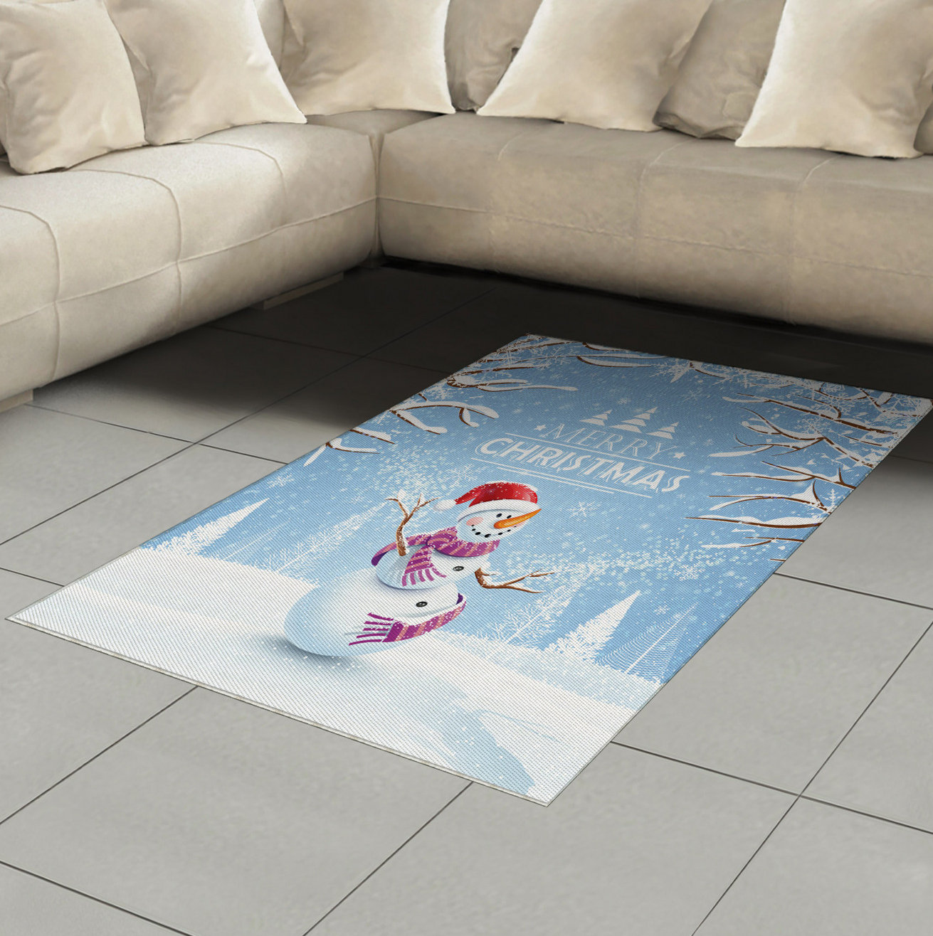 East Urban Home Snowman Christmas High Density Long Fiber Poly Threads ...