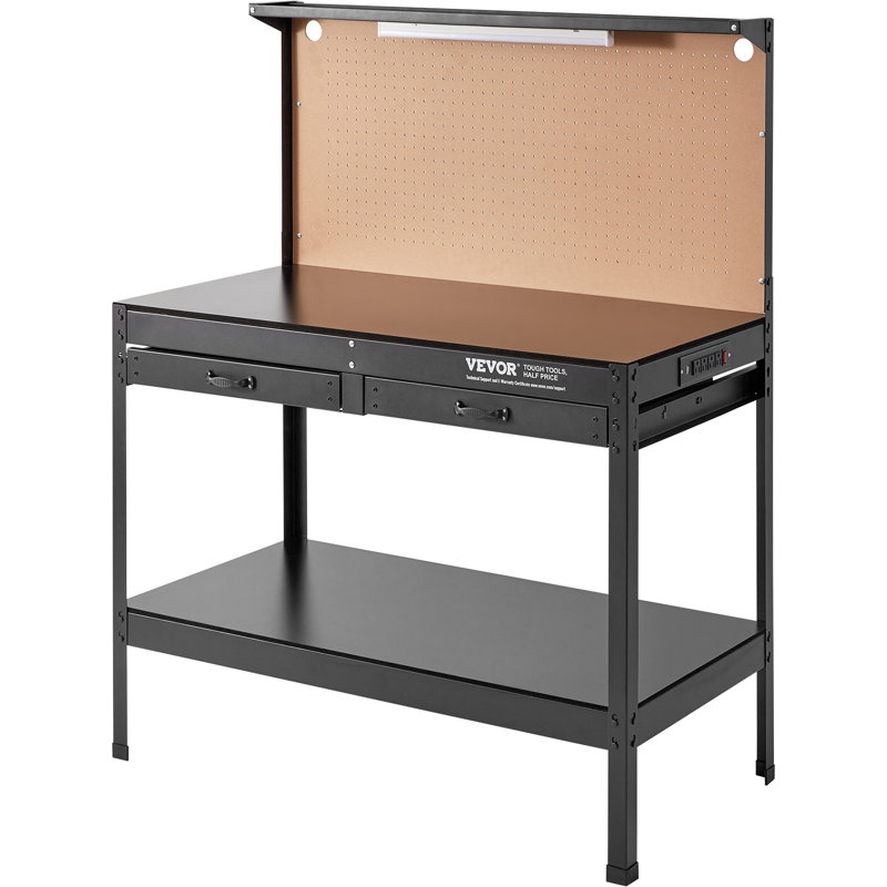 WFX Utility™ 47'' W Steel Top Workbench with Pegboard & Reviews | Wayfair