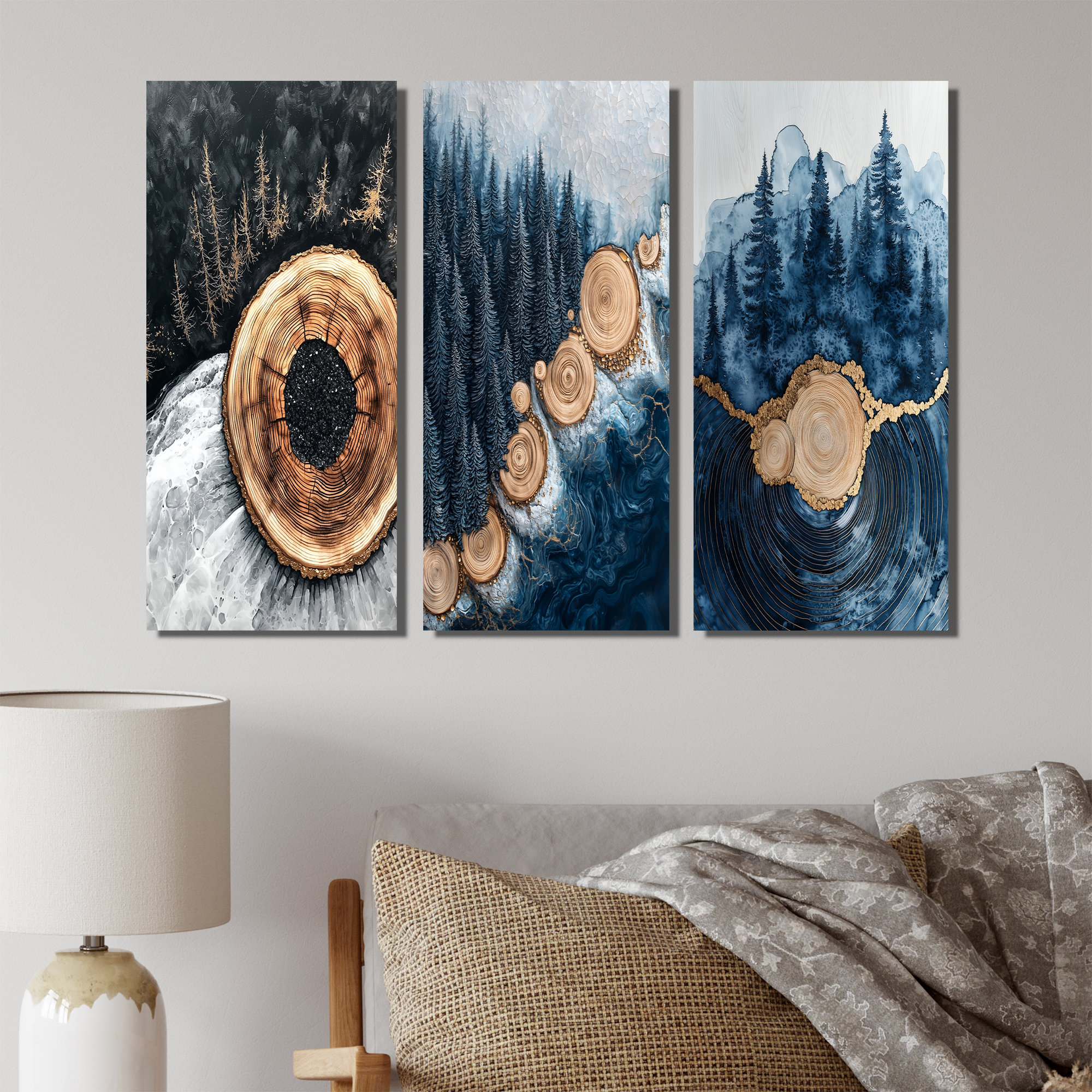 Millwood Pines The Forest S Glass Vein Of Crystal I - Gray Forest Wall Art Collection | Wayfair
