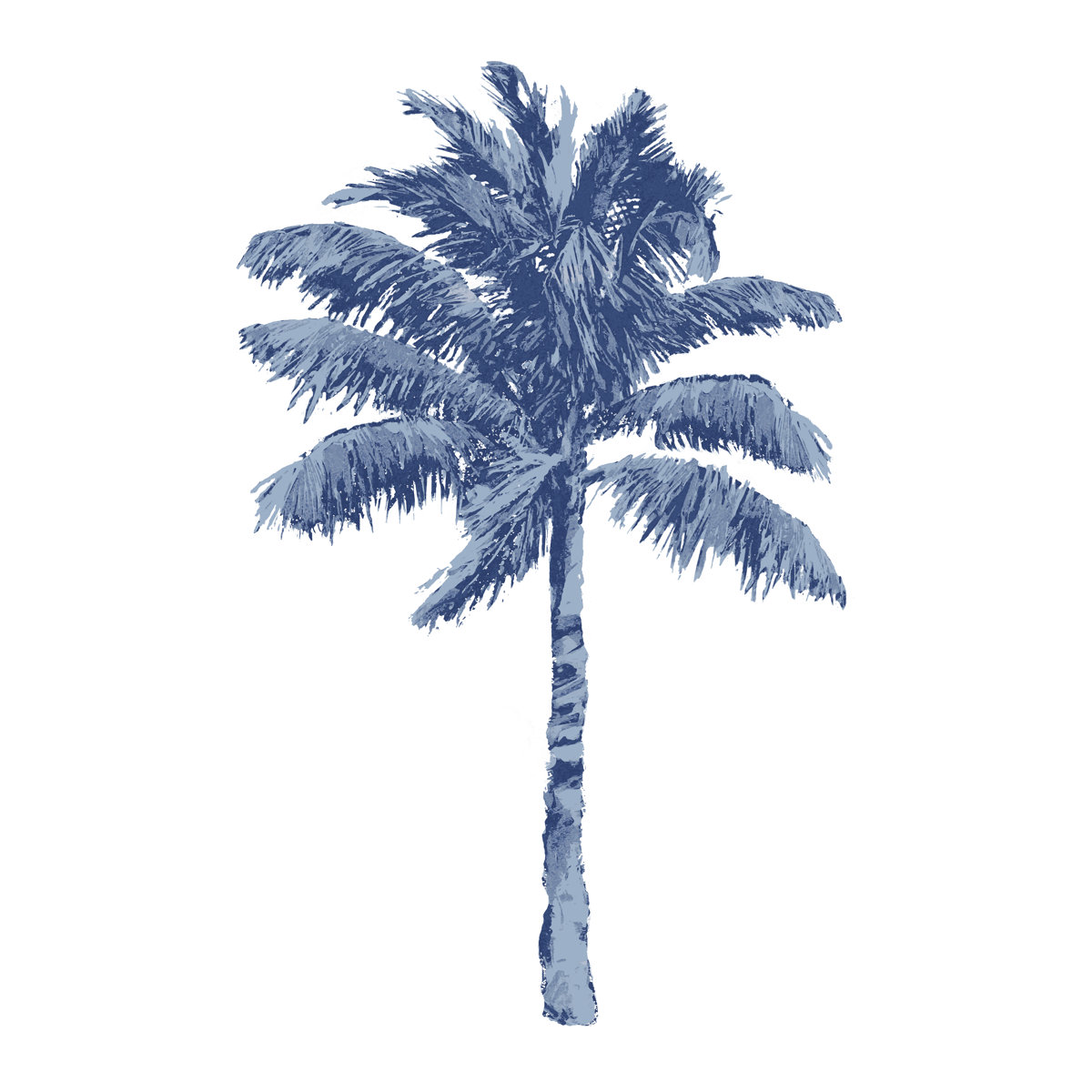 Bay Isle Home™ Esmerelda Palm Blue I On Canvas by Kristen Drew Print ...