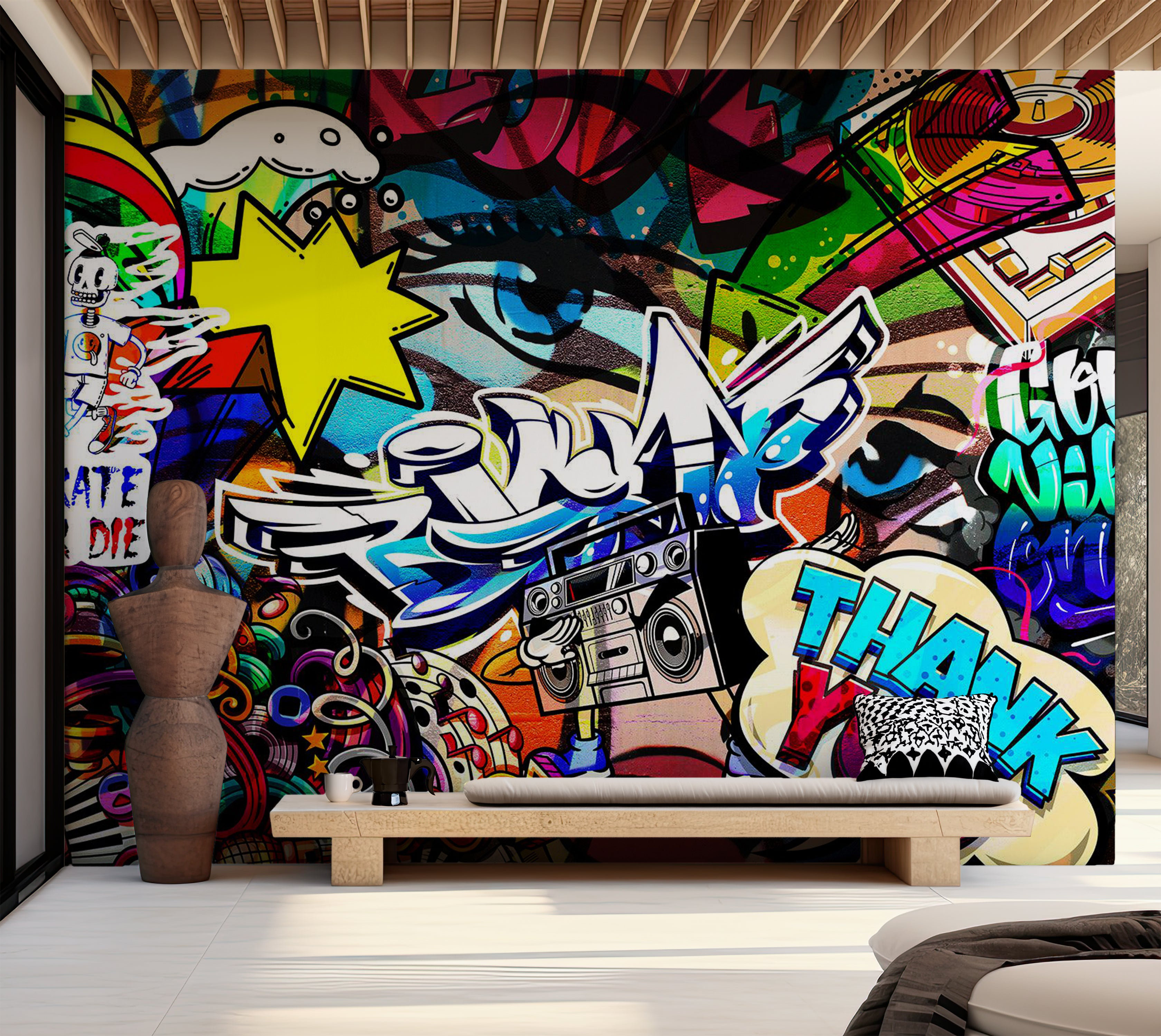 Trinx Street Art Wallpaper Wall Mural - Language Of The City | Wayfair
