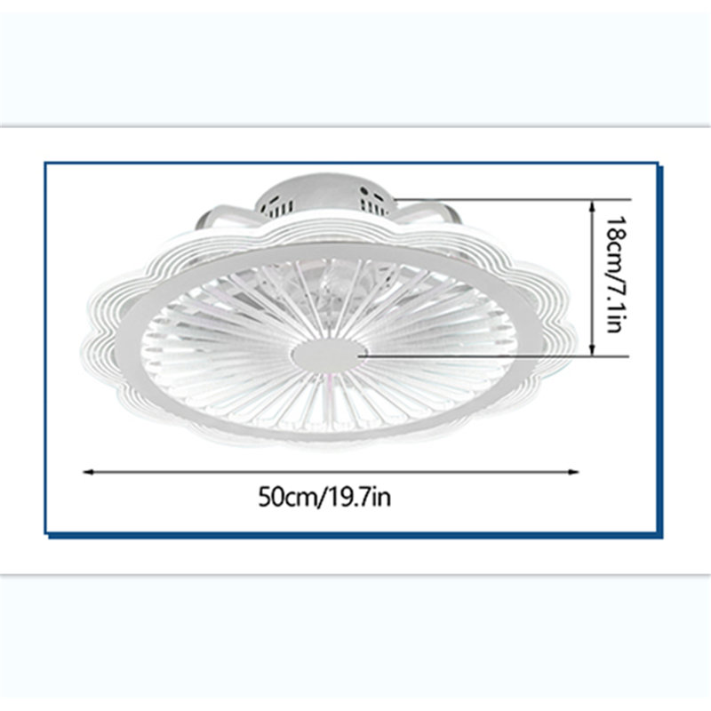 August Grove® 19.7-inch Minimalist Dimmable Ceiling Fan Light with ...