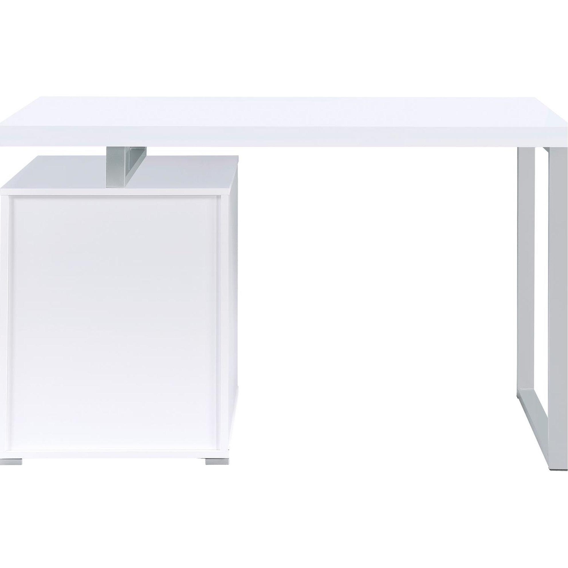 Latitude Run® Modern White Office Desk With Ample Storage And A Chic ...