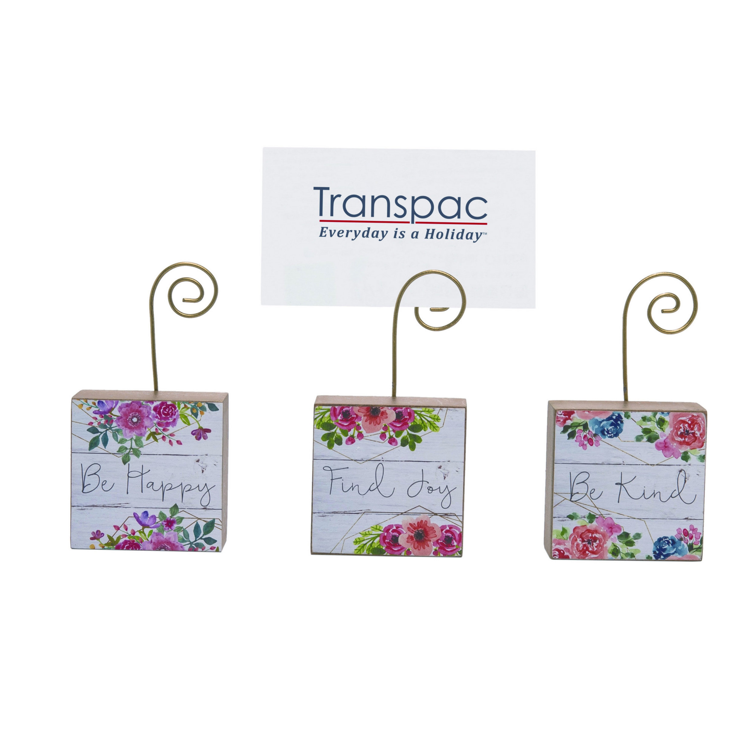 Transpac MDF Block Photo Holder Set of 3 Spring Home Decorations ...