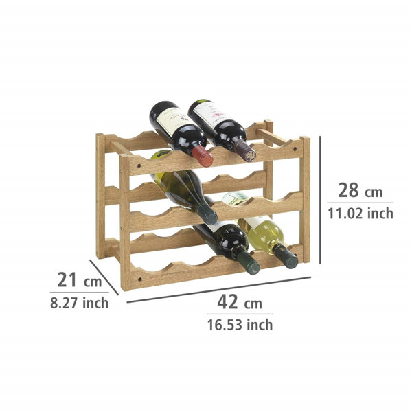 Natur Pur Wine Rack Norway For 12 Bottles Made From Walnut | Wayfair.co.uk