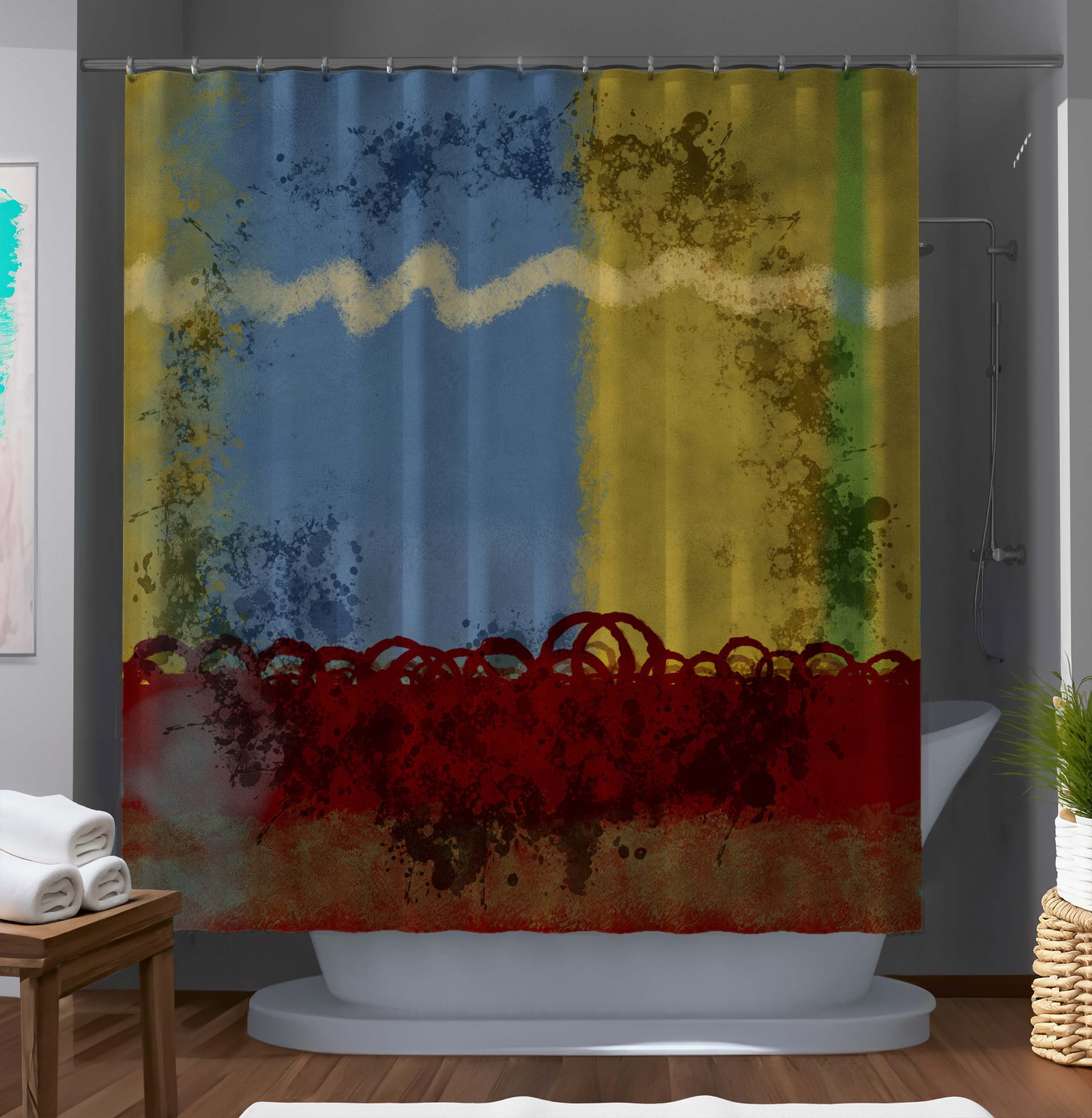 East Urban Home Feltman Abstract Shower Curtain | Wayfair