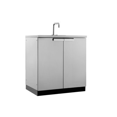 NewAge Products Outdoor Kitchen Stainless Steel 32 in. Sink Cabinet ...