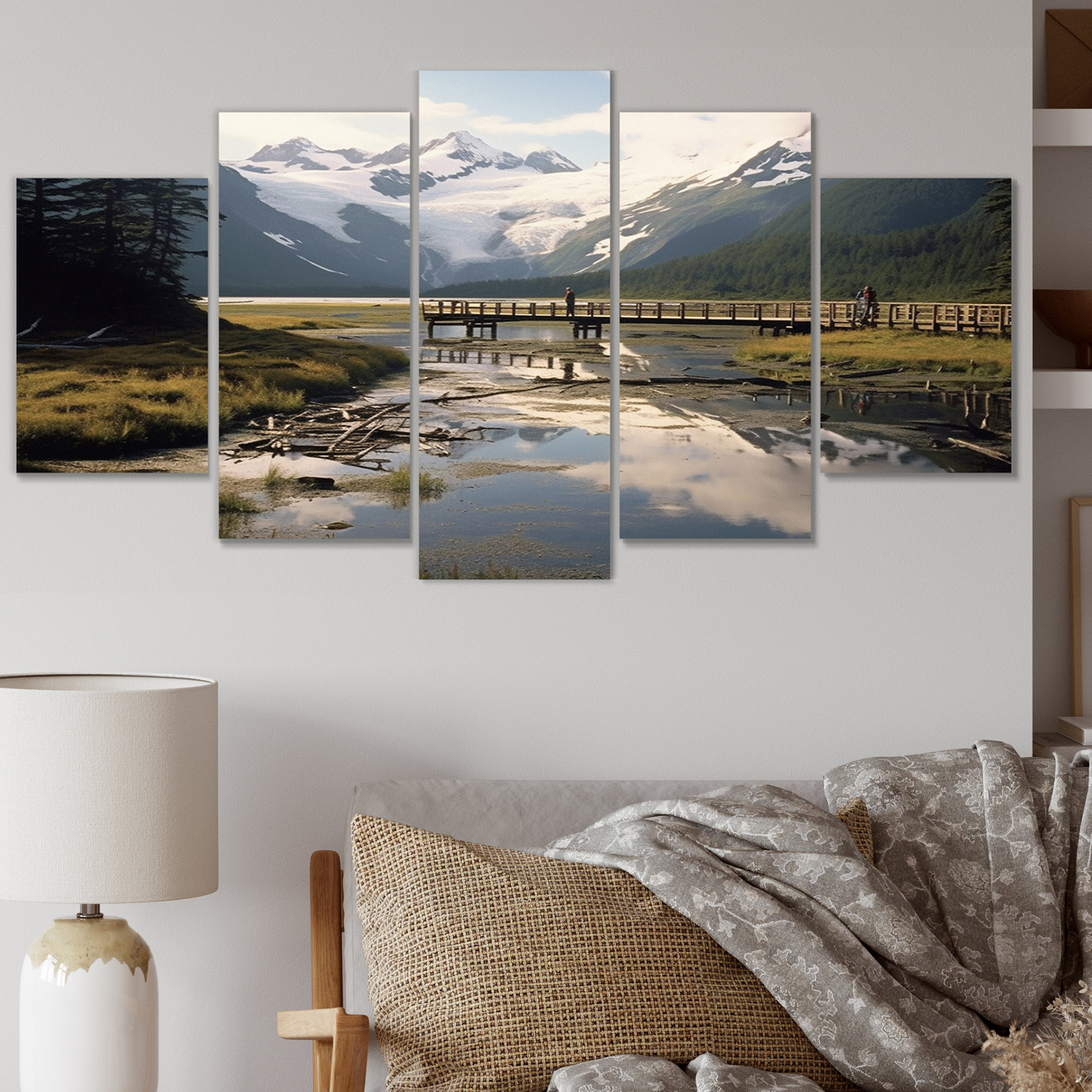 Design Art 5 Alaskan Wilderness River Wall Decor Set Metal | Wayfair
