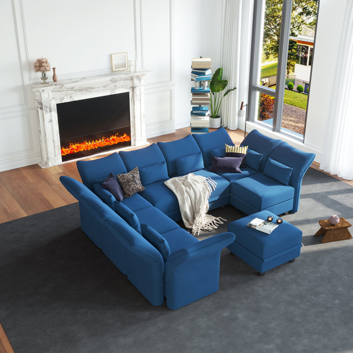 Latitude Run® Harlaii 144'' 8 - Piece Upholstered Sectional With ...