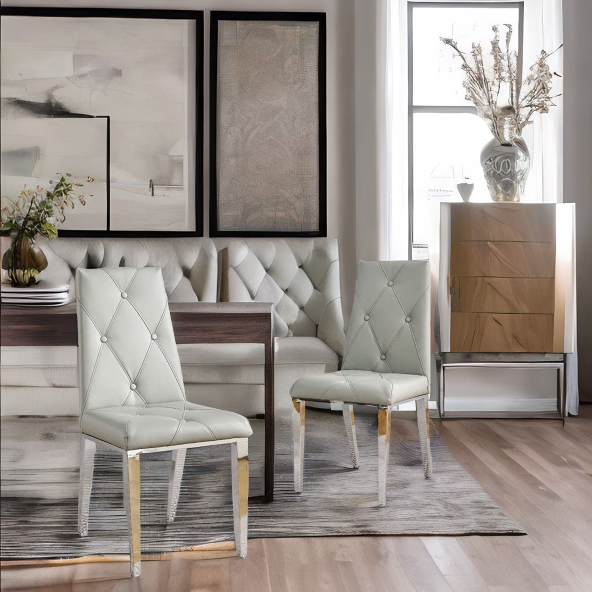 Mercer41 Bennett Metal Upholstered Back Side Chair Dining Chair | Wayfair