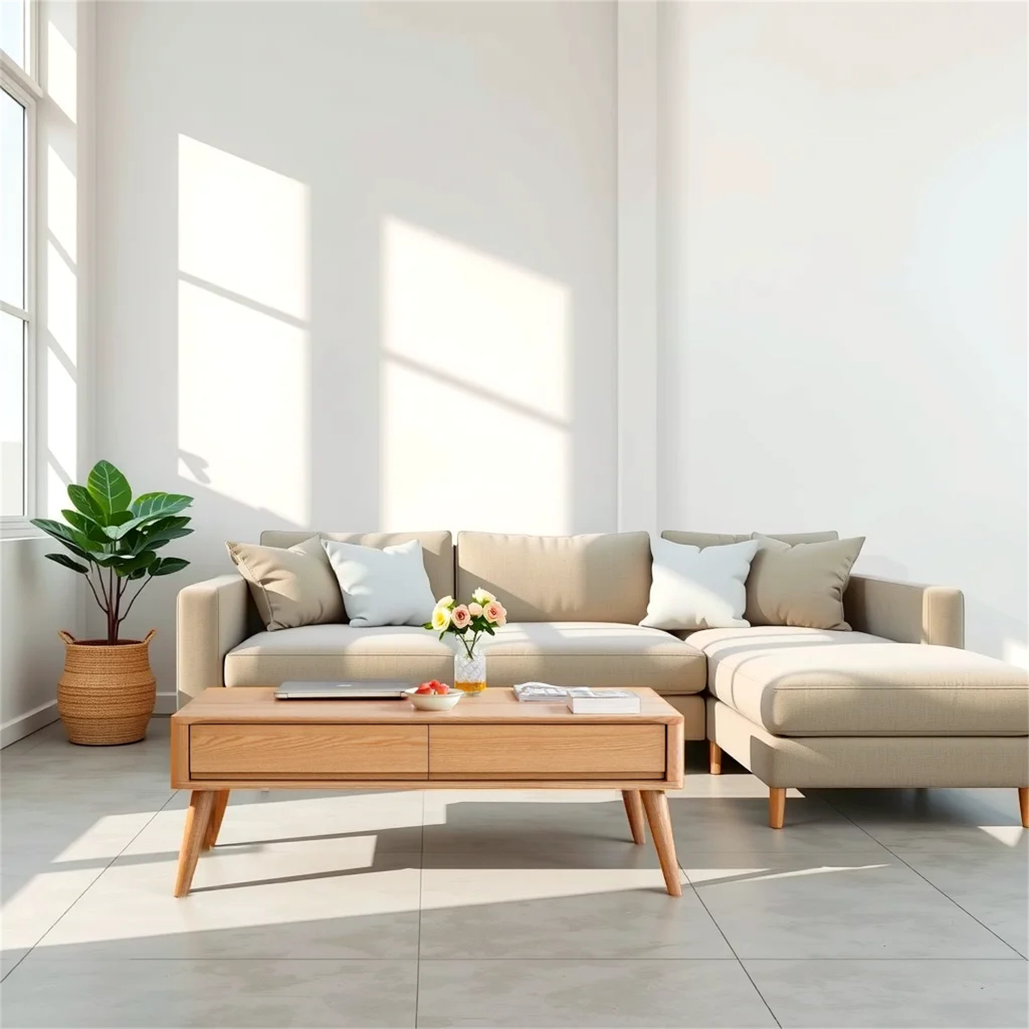 George Oliver Log Color Coffee Table With Elevated Countertop And ...