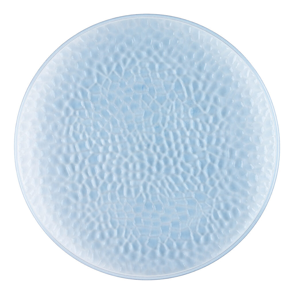 Ecoquality 13 Inch Round Hammered Translucent Blue Plates 28 Guests ...