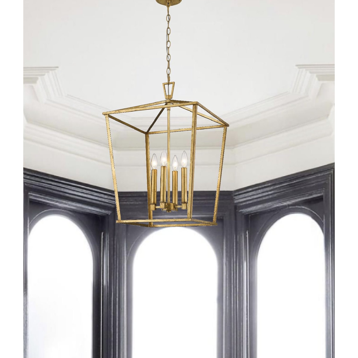 Everly Quinn Desirae 4 - Light Lantern Geometric Chandelier & Reviews ...
