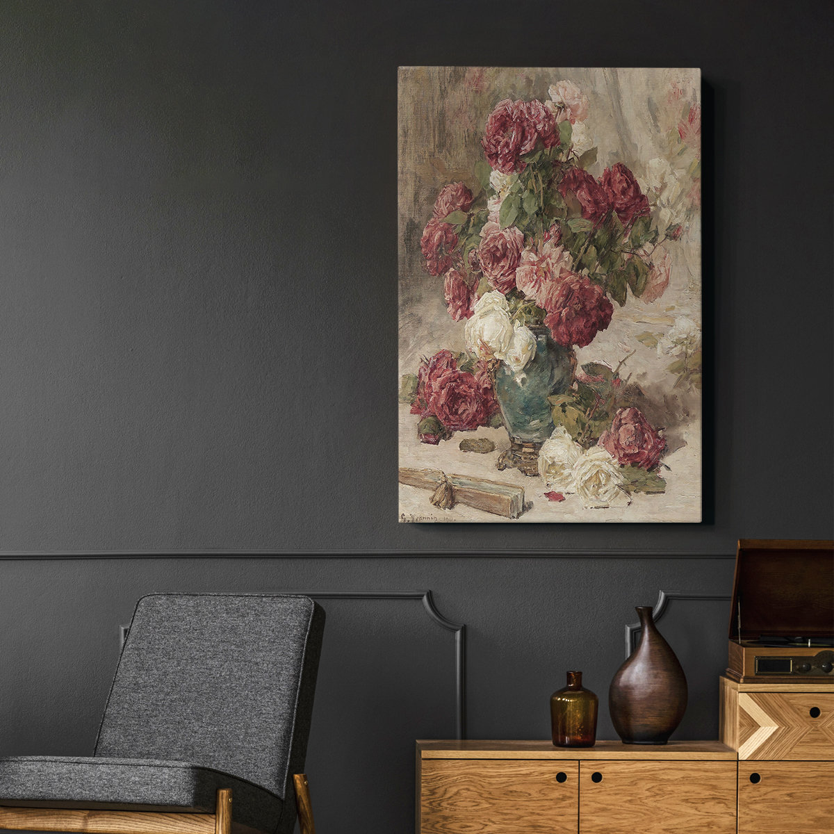 Winston Porter Vintage Floral Print LXXIV - Wrapped Canvas Print | Wayfair