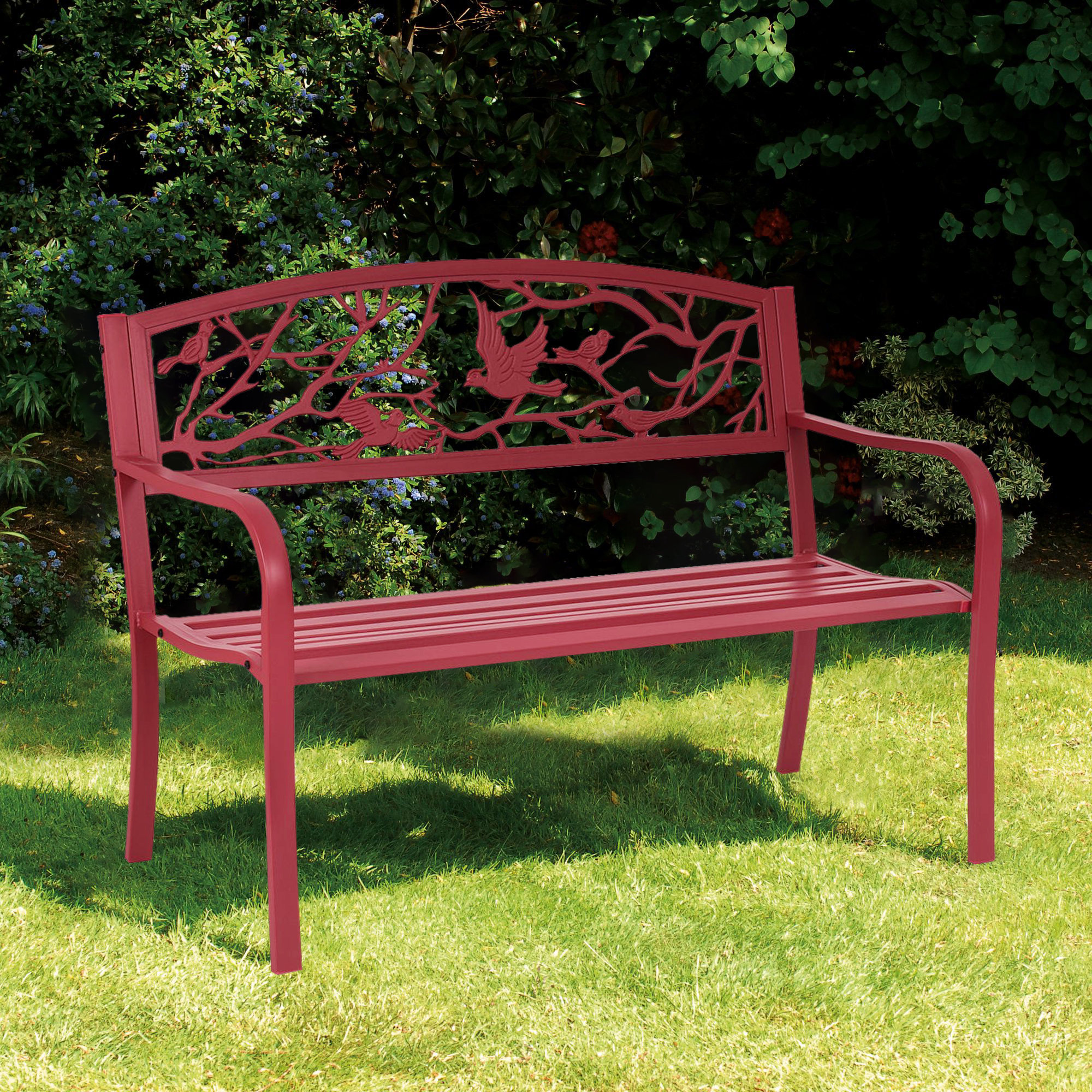 Red Barrel Studio® Anori Patio Steel Garden Bench | Wayfair