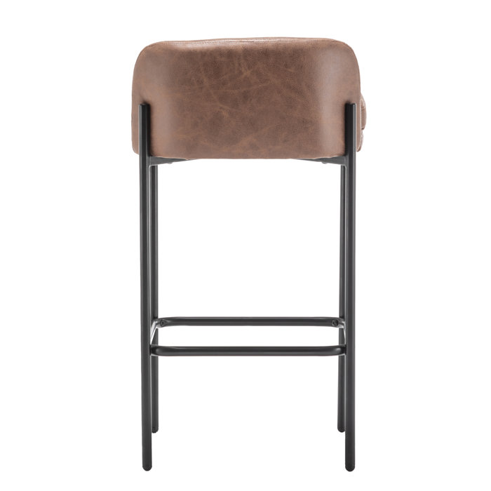 Mercury Row® Sykesville Modern Mid-Back Counter Stool - Faux Leather ...