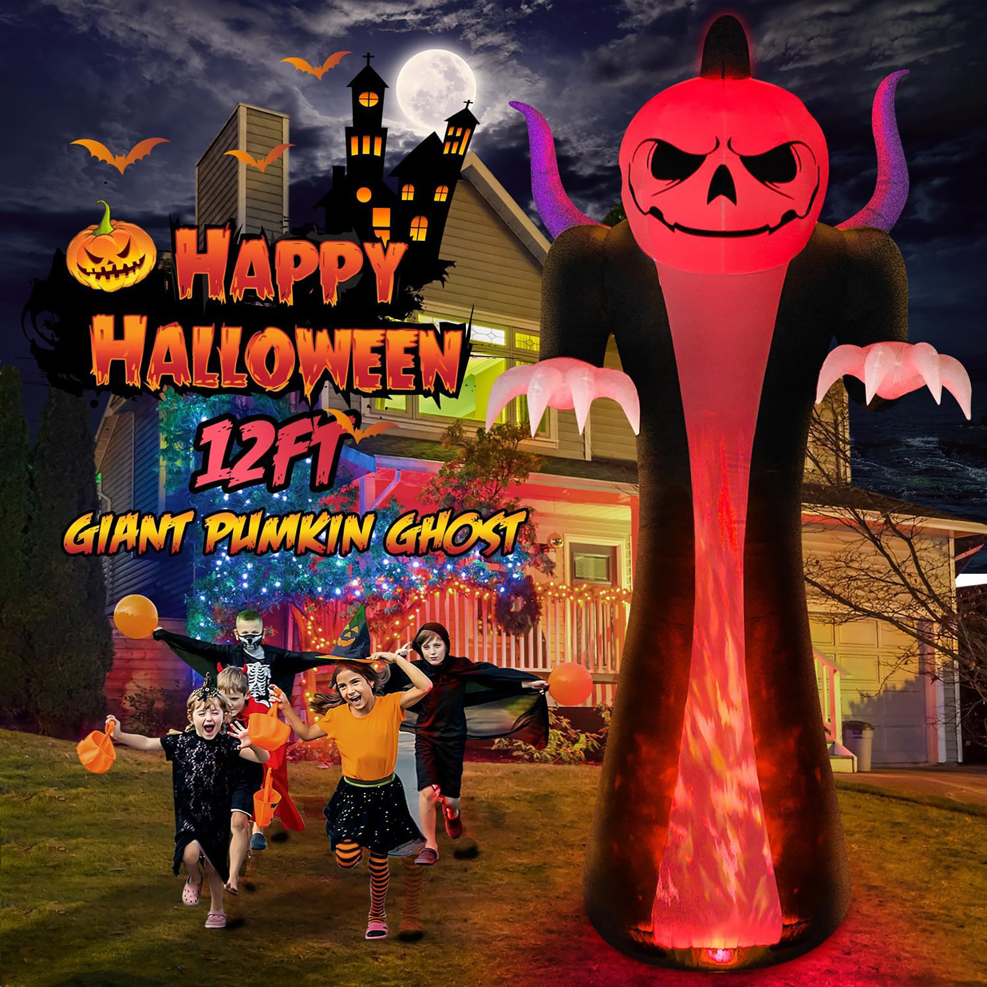 The Holiday Aisle® 12FT Halloween Inflatables Decoration Outdoor Giant ...