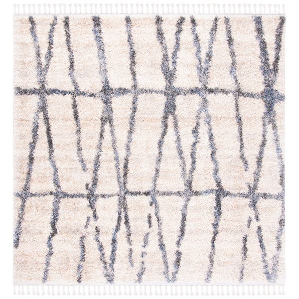 Union Rustic Triplett Fringe Shag Performance Geometric Rug & Reviews ...
