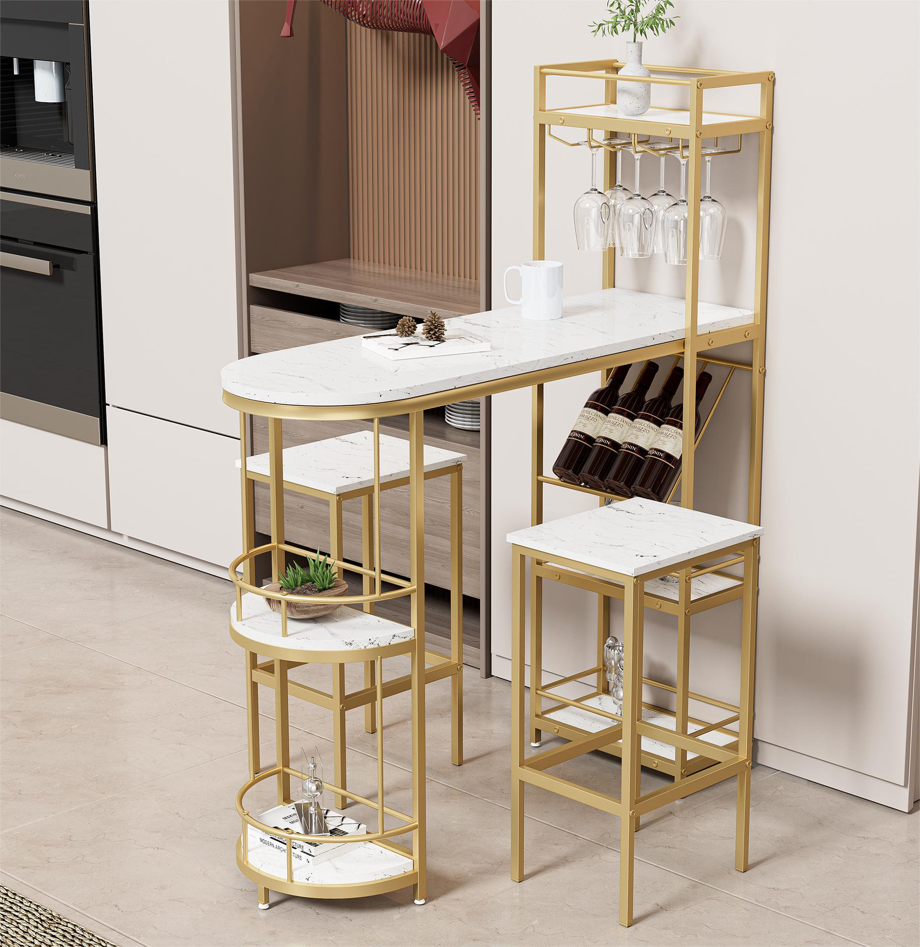 Mercer41 Baila Bar Set with Wine Storage - Wayfair Canada