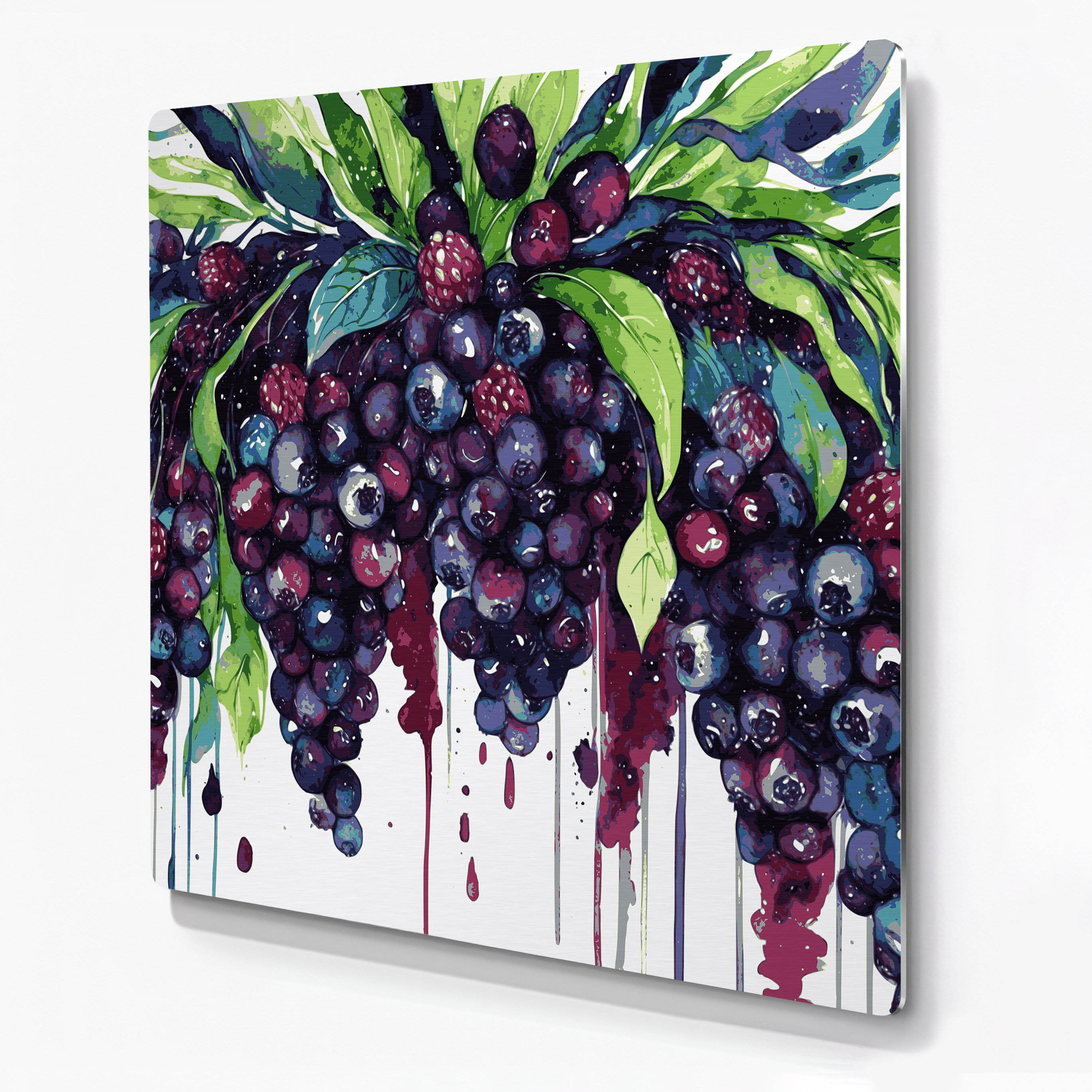 Hokku Designs Fruit Acai Berry Purple Metal Wall Art | Wayfair