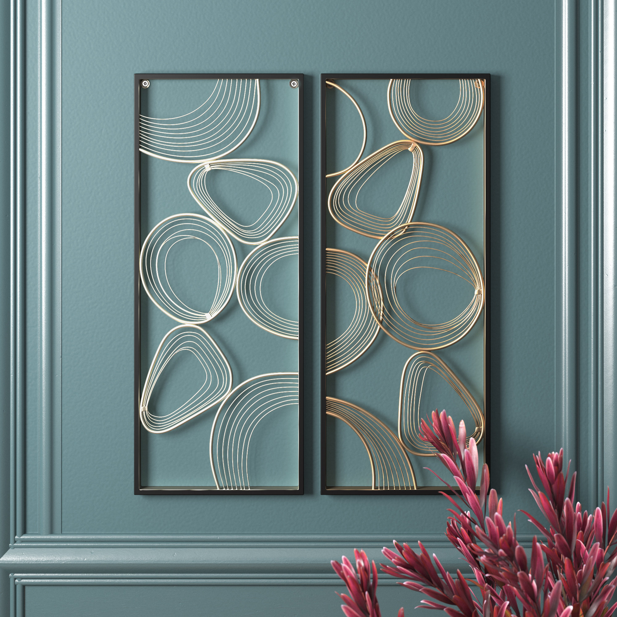 Willa Arlo™ Interiors 2 Piece Abstract Metal Wall Décor Set & Reviews ...