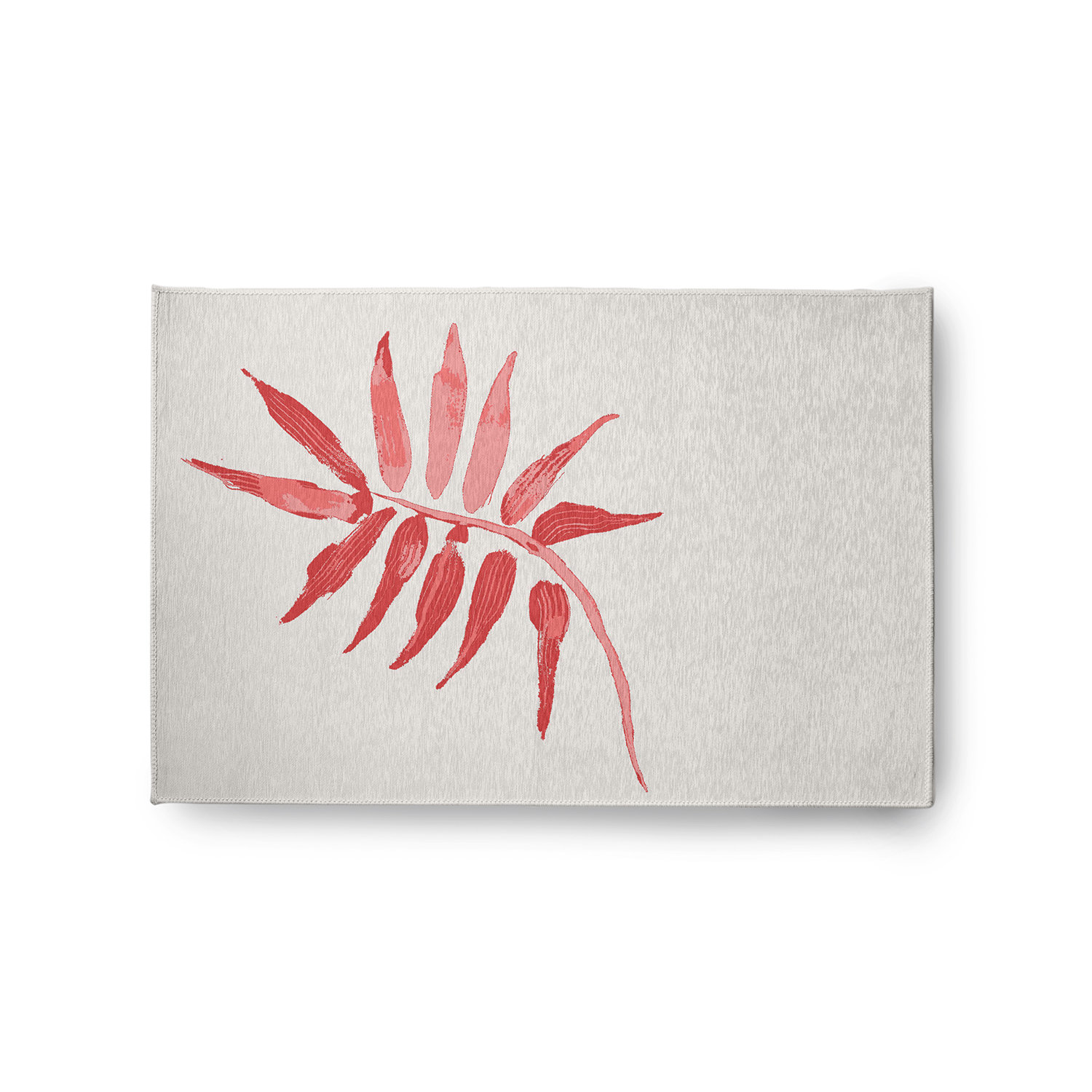 e by design Floral Machine Woven Chenille Area Rug in White/Red | Wayfair