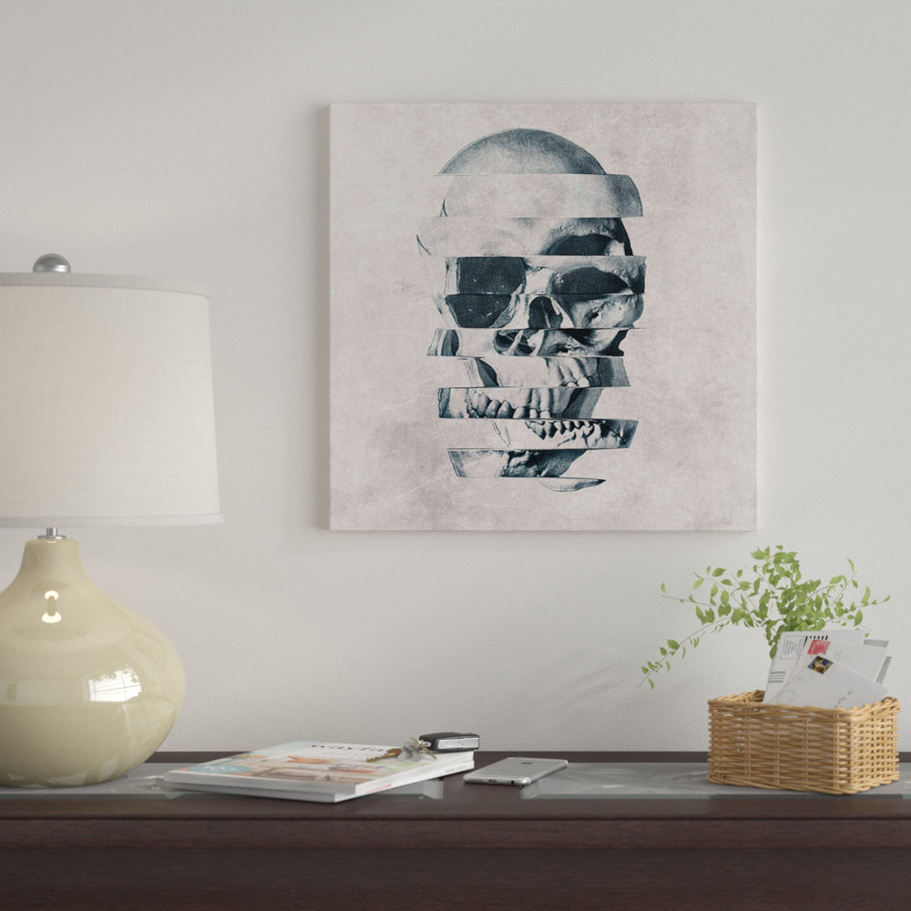 East Urban Home 'Glitch Skull Mono' By Ali Gulec Graphic Art Print on ...
