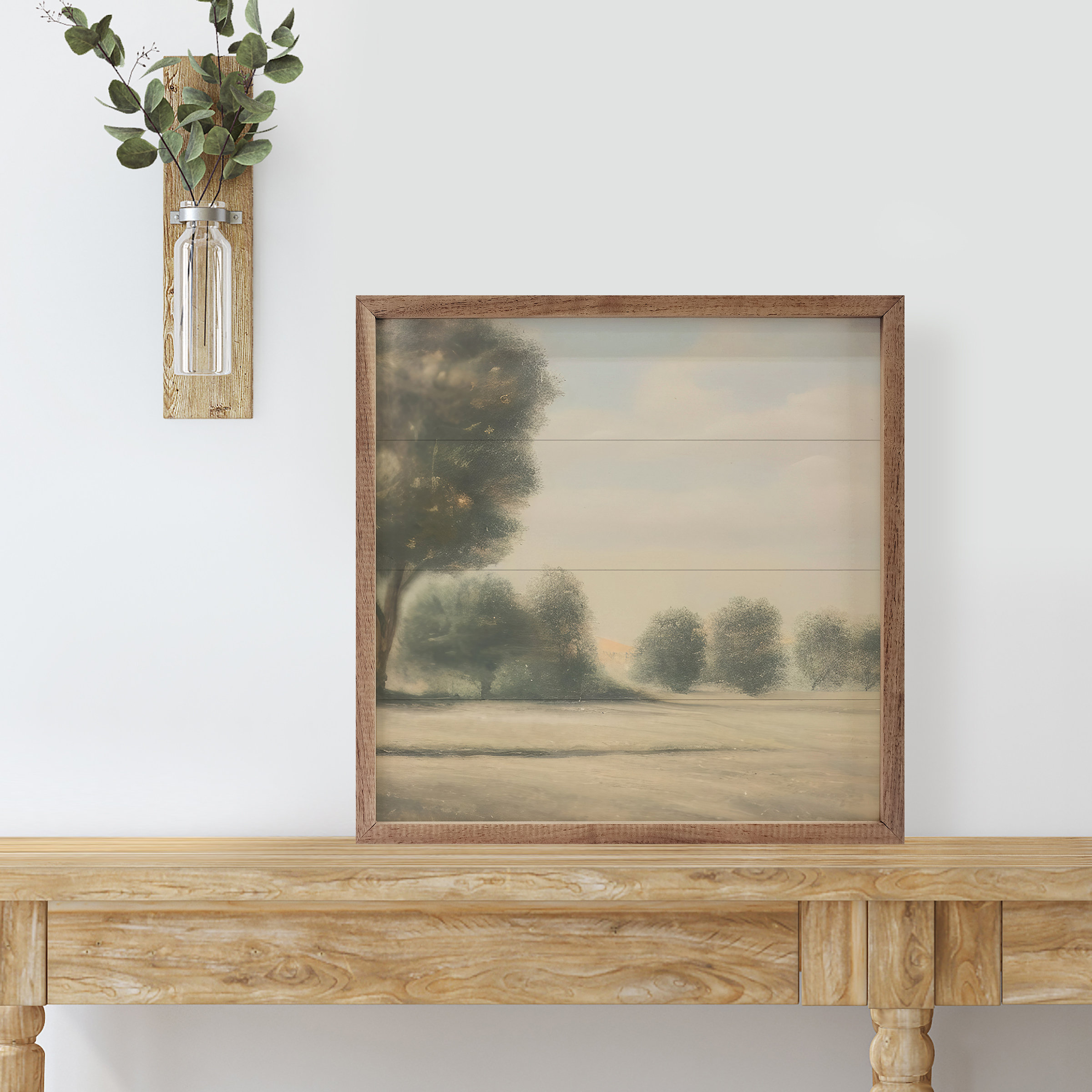 Winston Porter Soft Fields With Trees Landscape Print | Wayfair