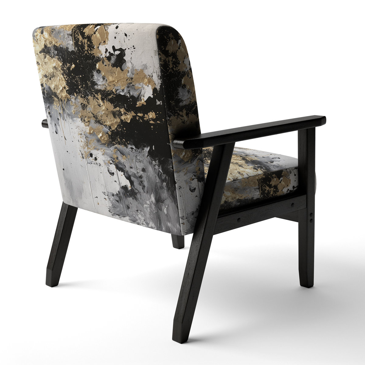 Ivy Bronx Bliss Minimal Abstract Gold And Black II - Upholstered ...