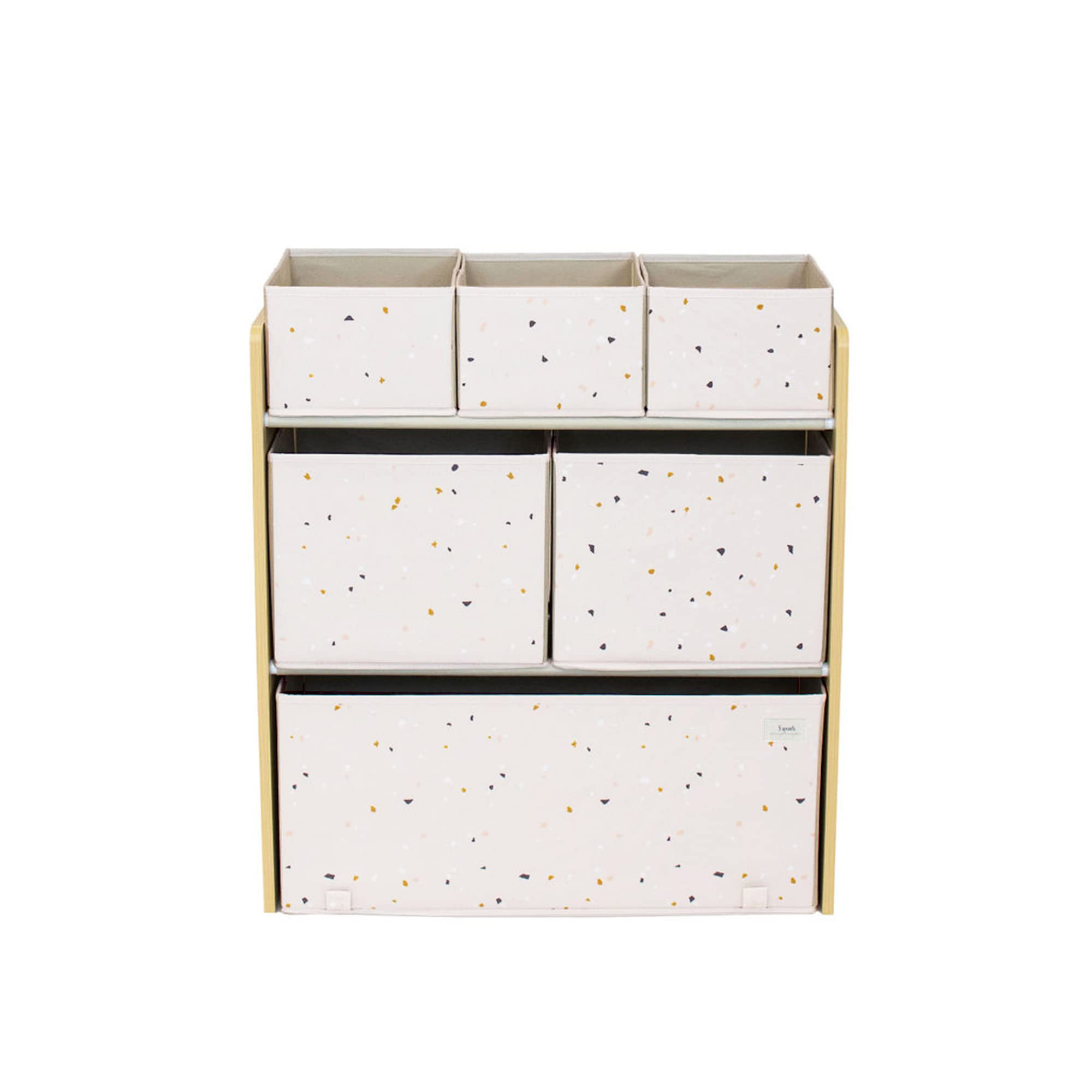 3 Sprouts - Toy Organizer Storage Unit with 6 Bins - Terrazzo Palest ...