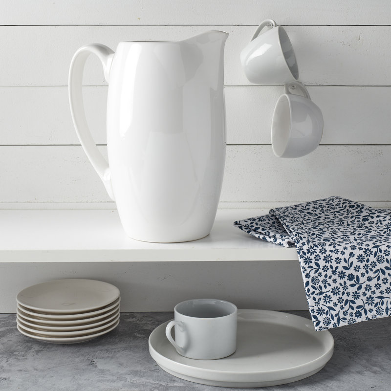 Denmark Tools for Cooks 2L Stoneware Pitcher White Bistro | Wayfair