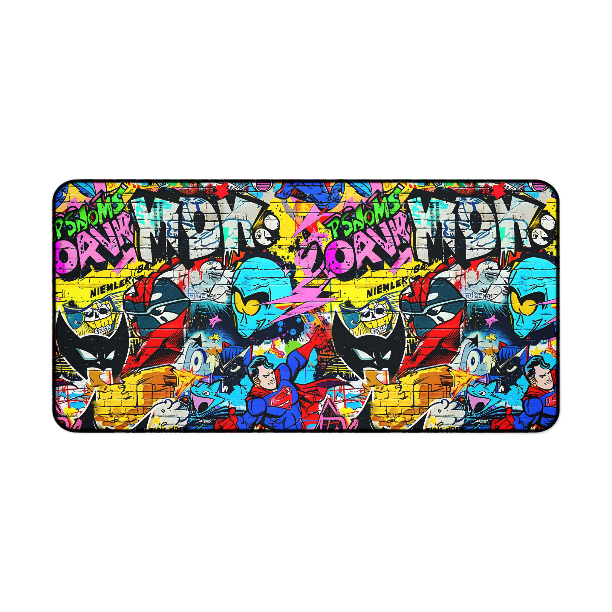 East Urban Home Superhero Graffiti Mouse Mat, Comic Book Art Desk Mat ...