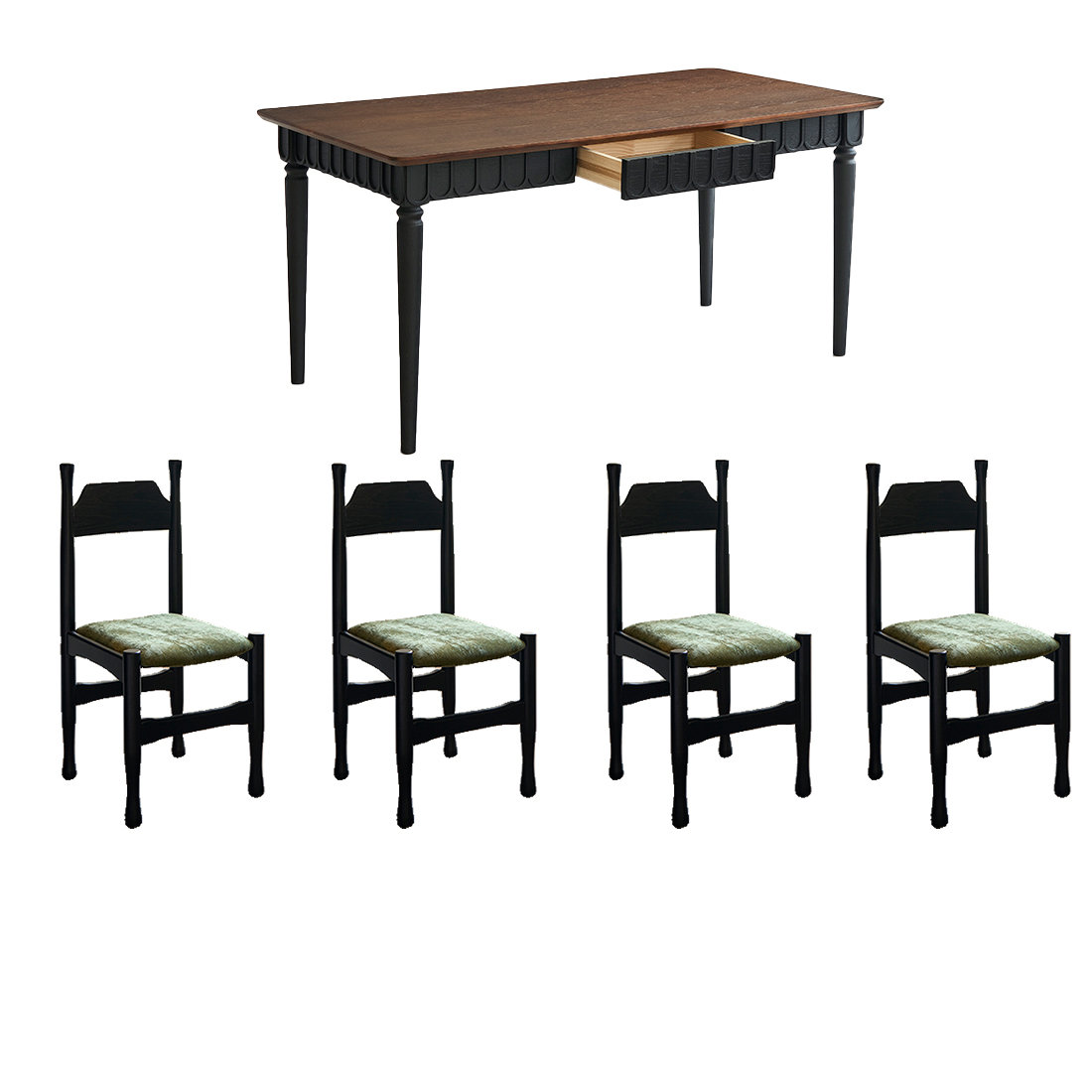 Sleek Surface Designs Vintage Ash Dining Table Sets with Great Features ...