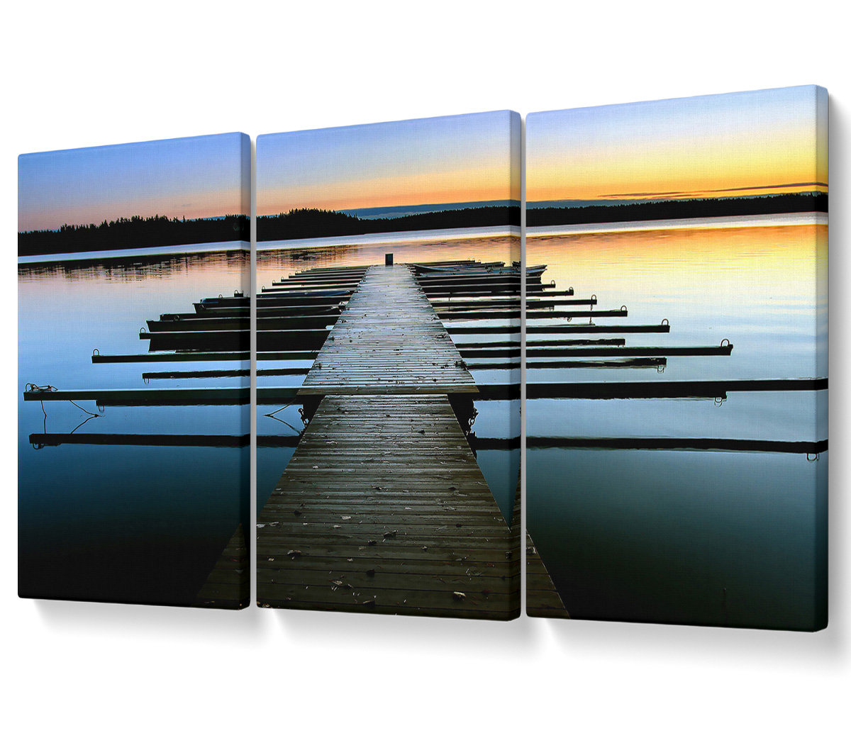 Union Rustic Boat Dock - 3 Piece Wrapped Canvas Graphic Art | Wayfair.co.uk