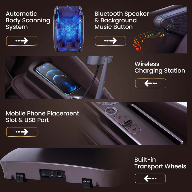 Costway 4d Flexible Full Body Track Massage Chair With Waist Heater ...