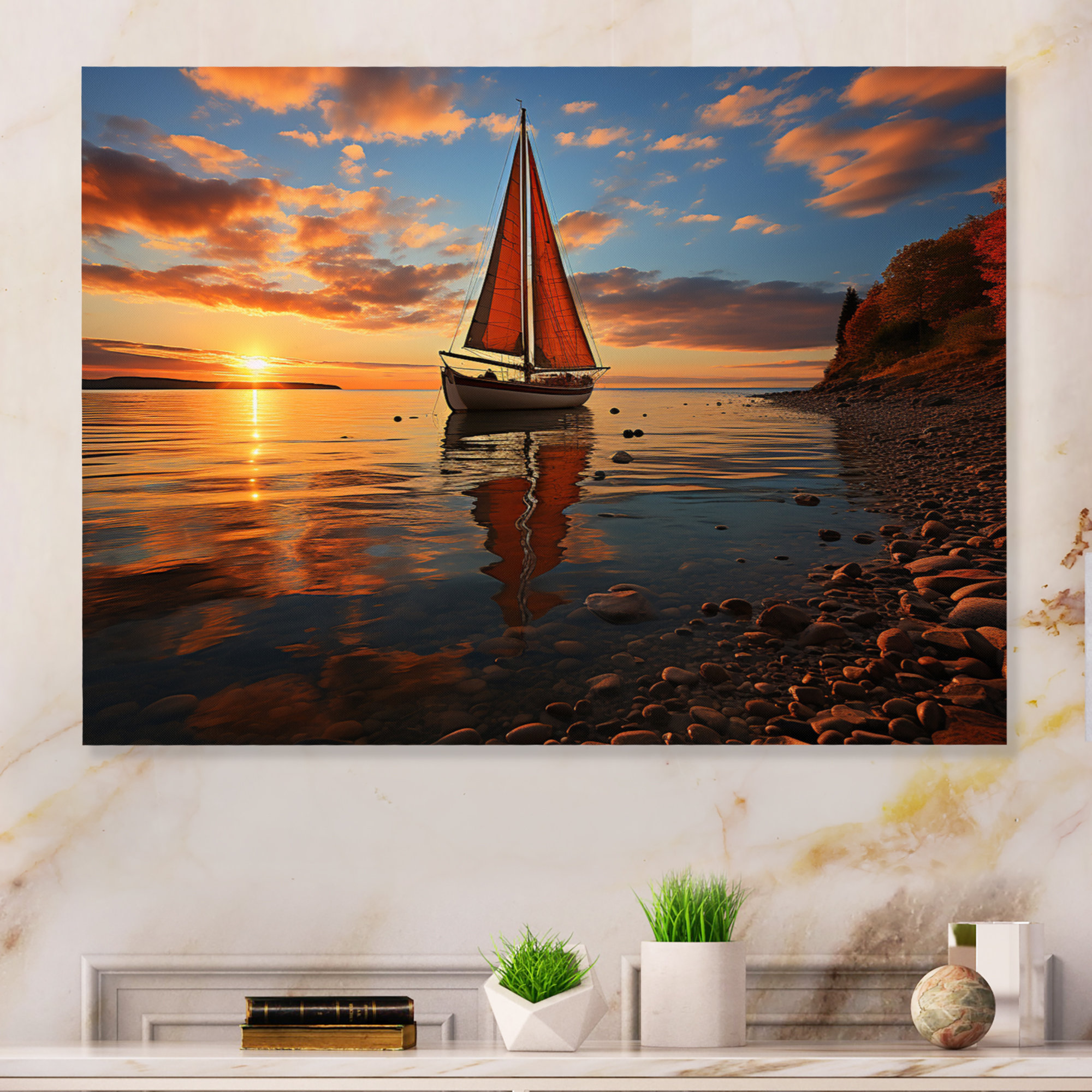 Longshore Tides Boat Luminous Horizons I On Metal Print | Wayfair