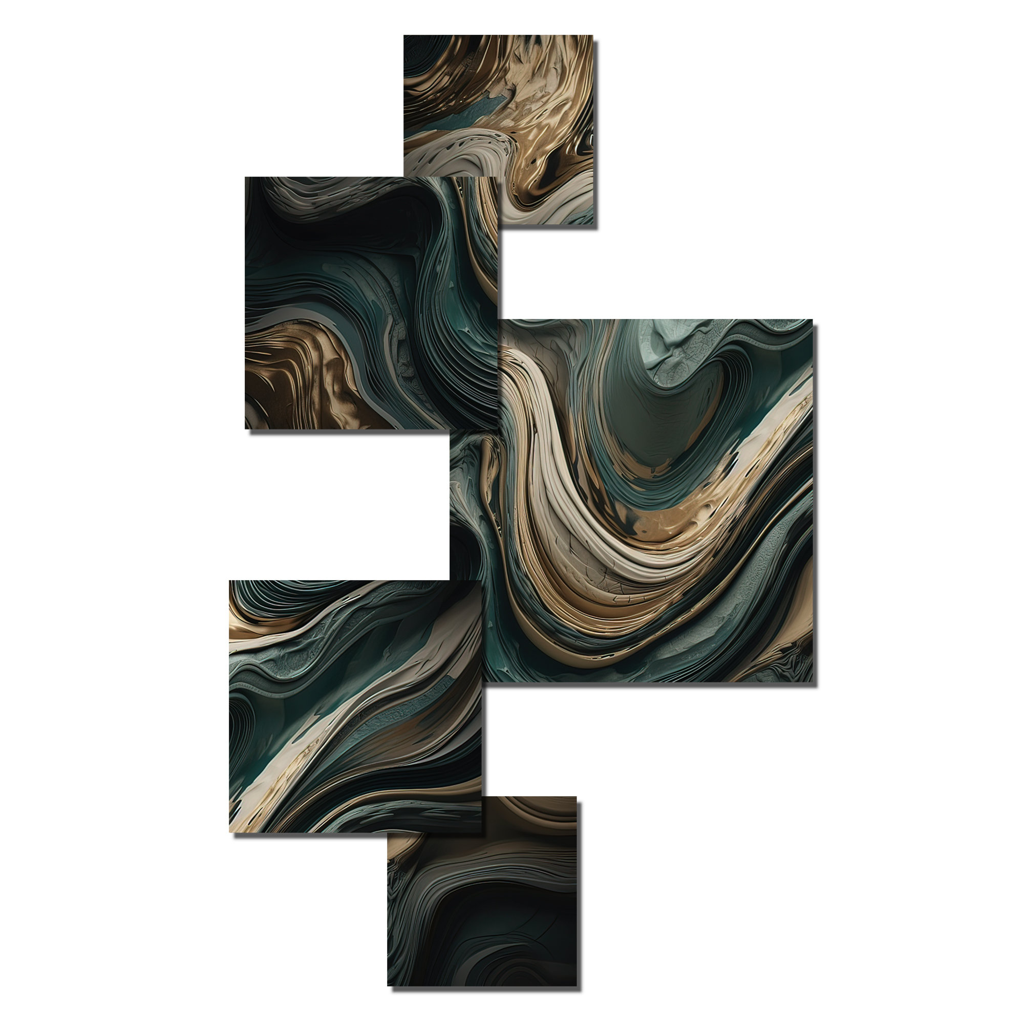 Orren Ellis Wave Twist Abstract Artwork - Abstract Liquid Ink Metal ...