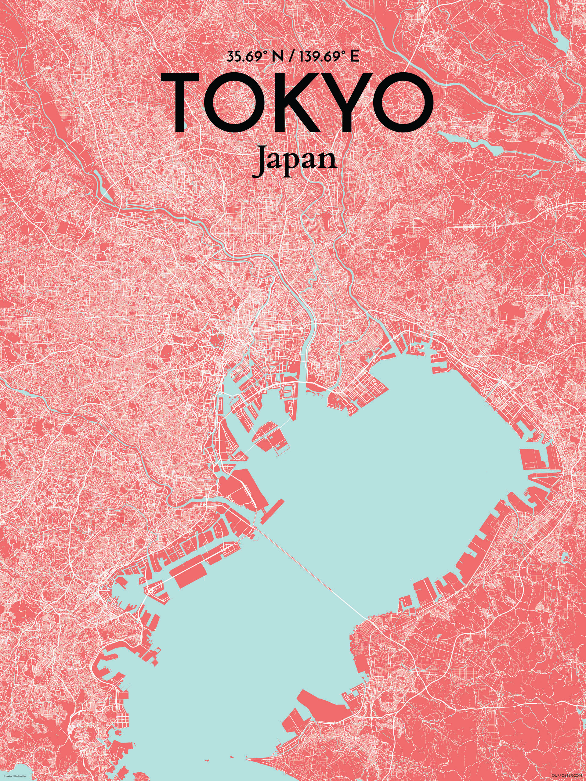 OurPoster.com Tokyo City Map On Paper Print | Wayfair